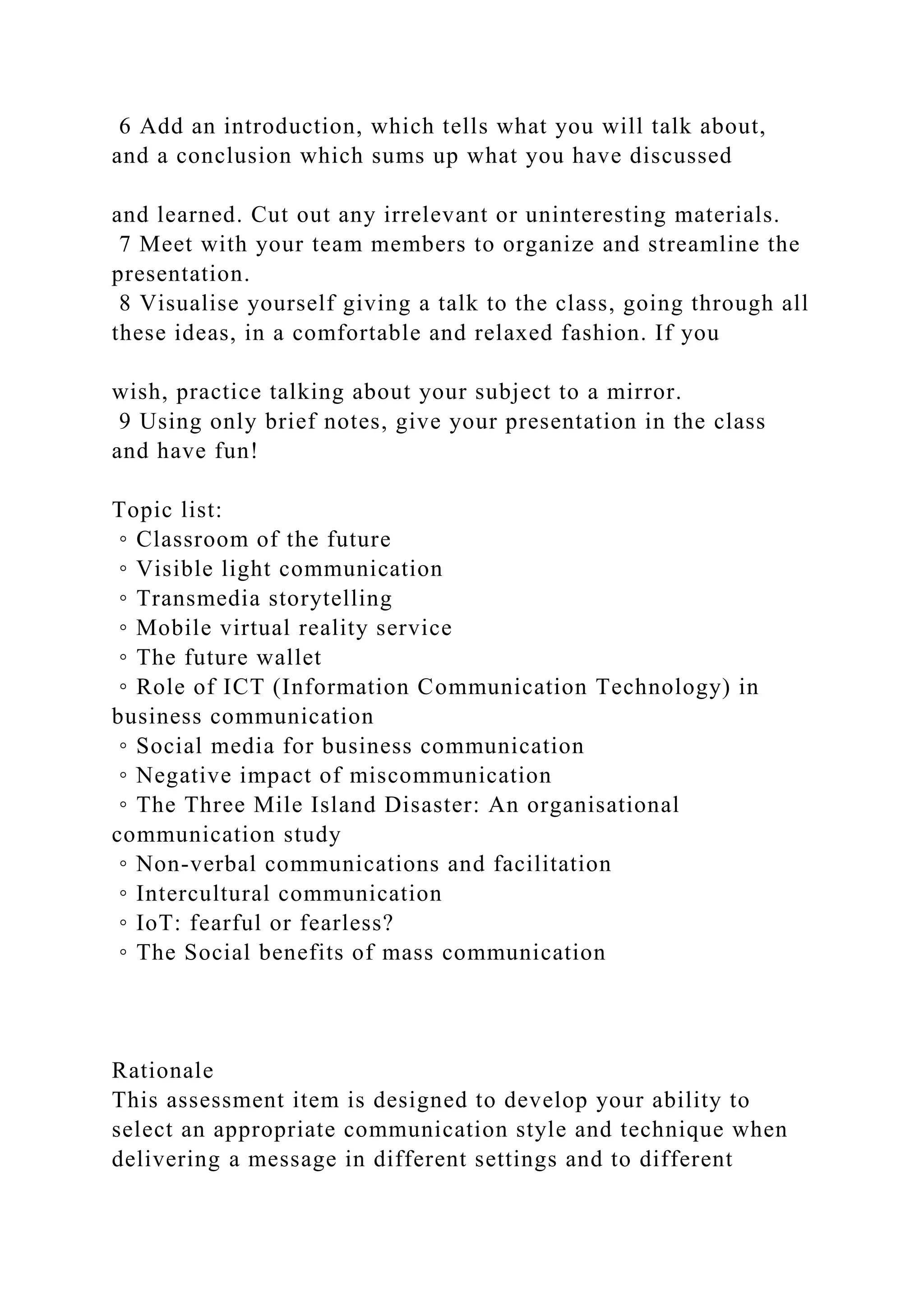 Task This is a group presentation. Each group will consist o.docx