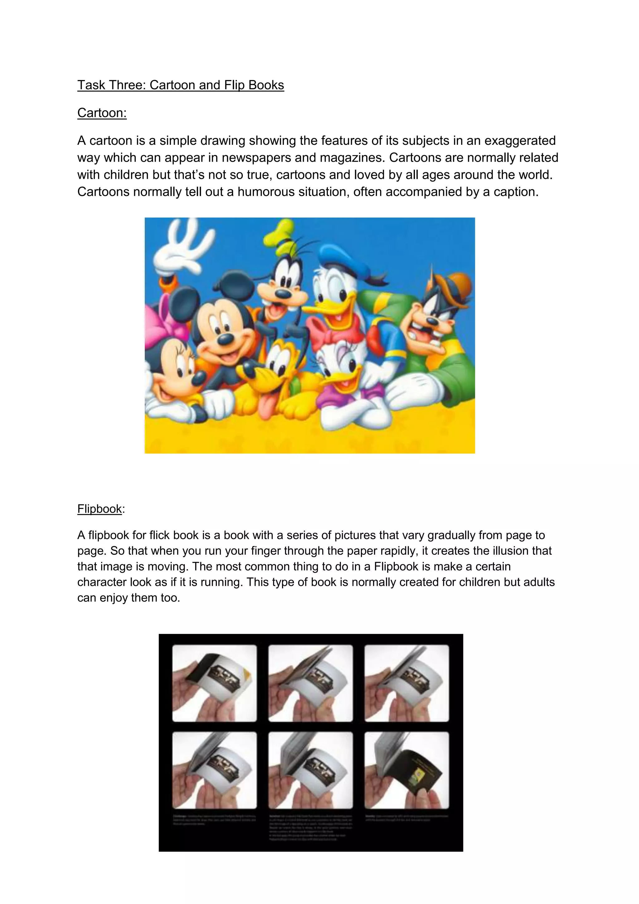 Task three cartoons and flipbooks | PDF