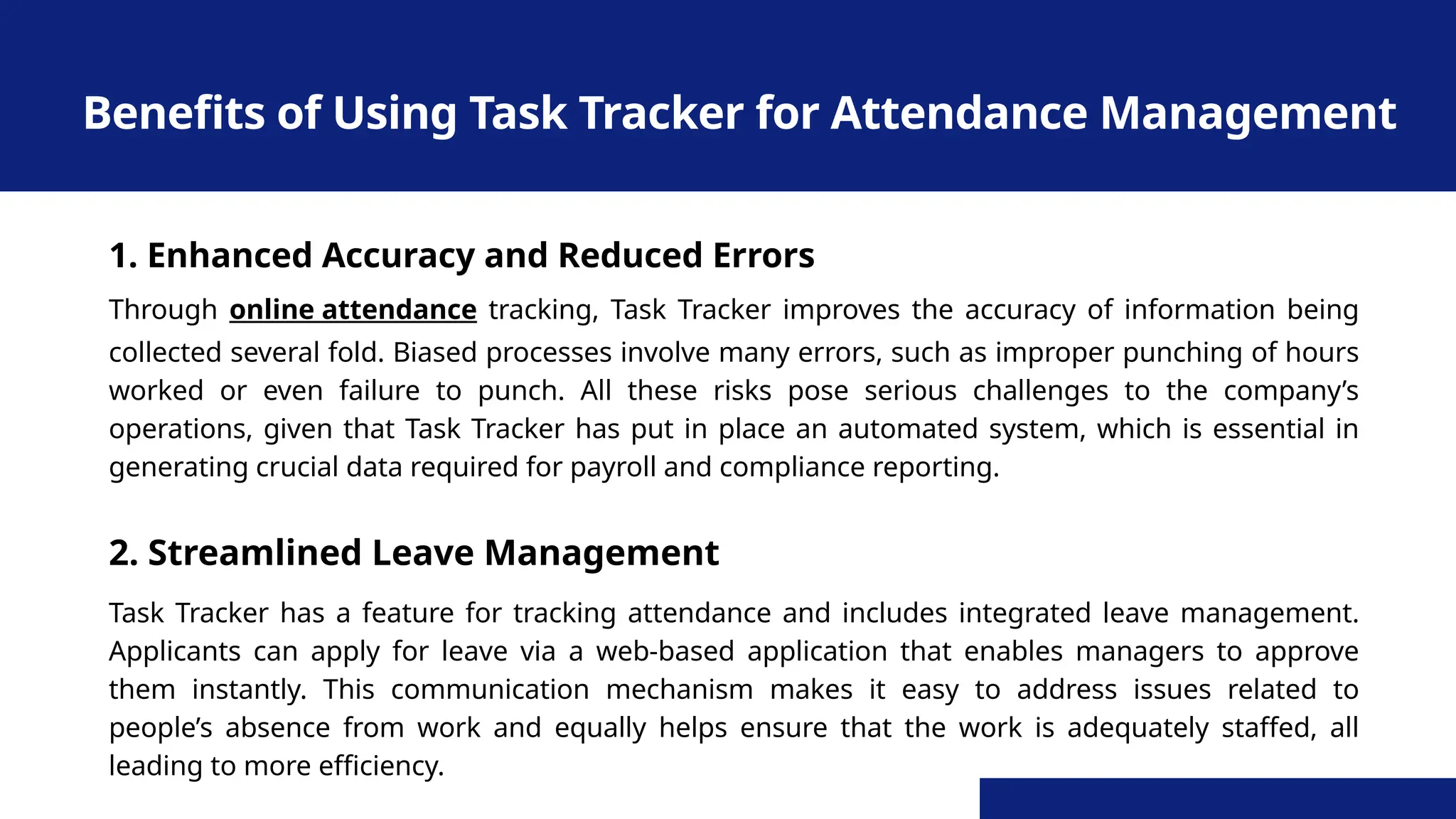 Task Tracker: Simplify Attendance Management System | PPTX