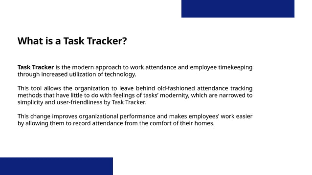 Task Tracker: Simplify Attendance Management System | PPTX