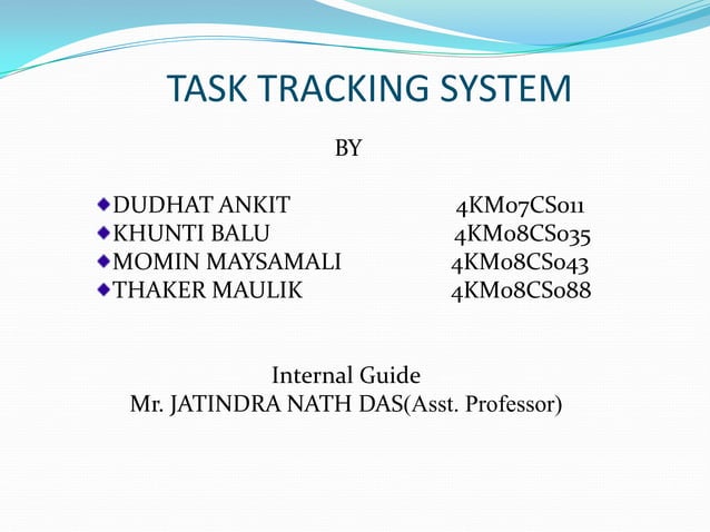 Task tracking system | PPT