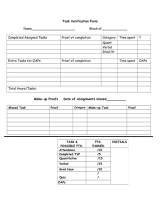 Task verification form | DOC