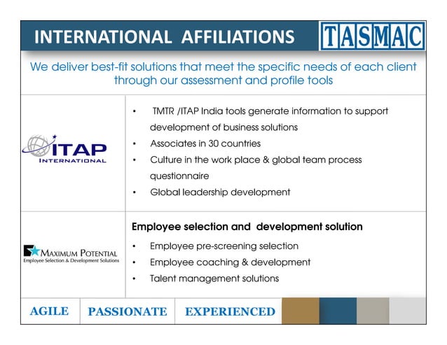 Tasmac capability profile | PDF | Management Consulting Industry ...