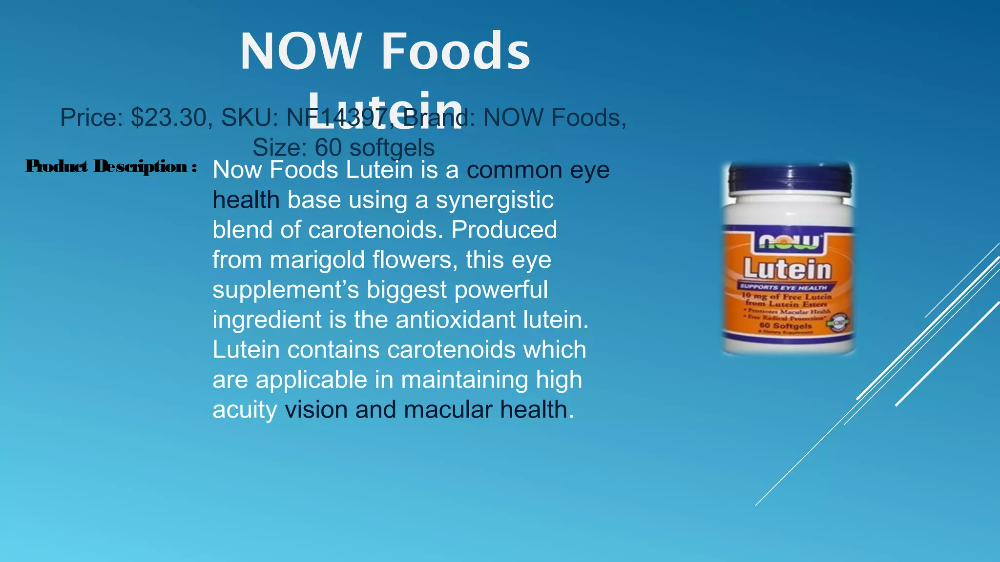 tasmanhealth.co.nz | NOW Foods Lutein | PPT