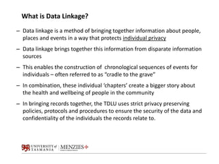 Tasmanian data linkage unit | PDF