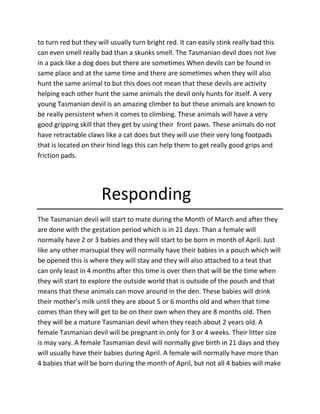 Tasmanian devil book for ms.wagner | PDF