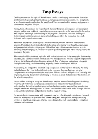 Tasp Essays.pdf
