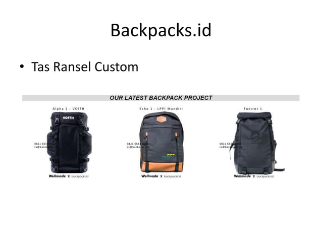 Tas Ransel Custom - Backpacks ID | PPT