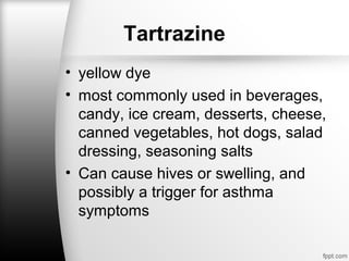 ALLERGY DUE TO FOOD ADDITIVES | PPT