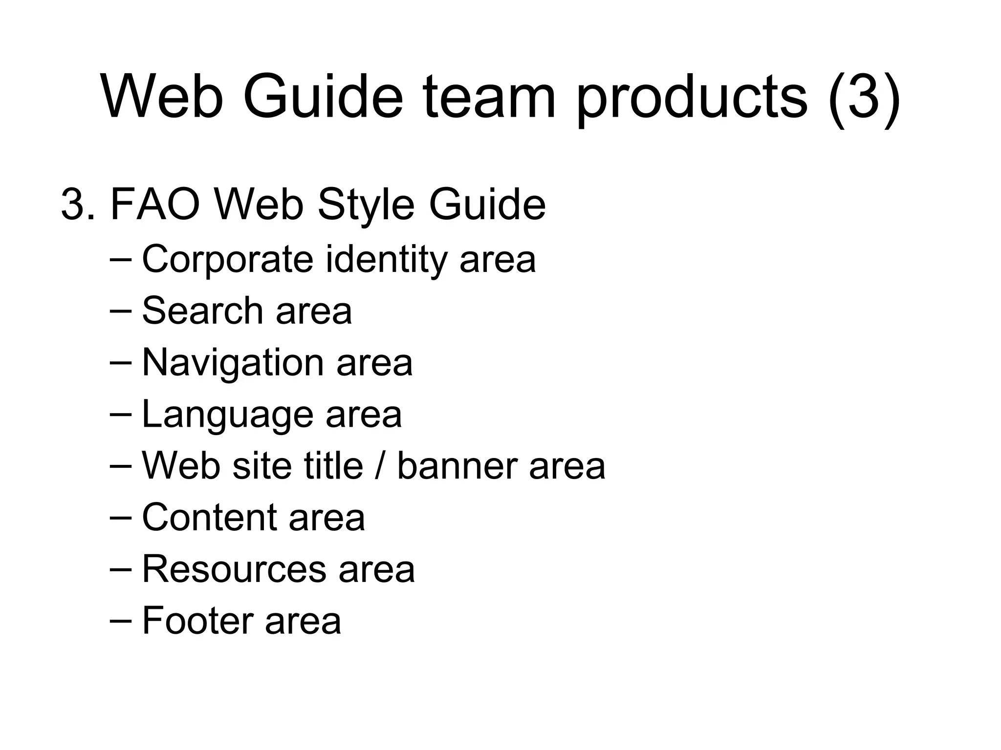 Web4dev 2009 - FAO Speaking Guide | PPT