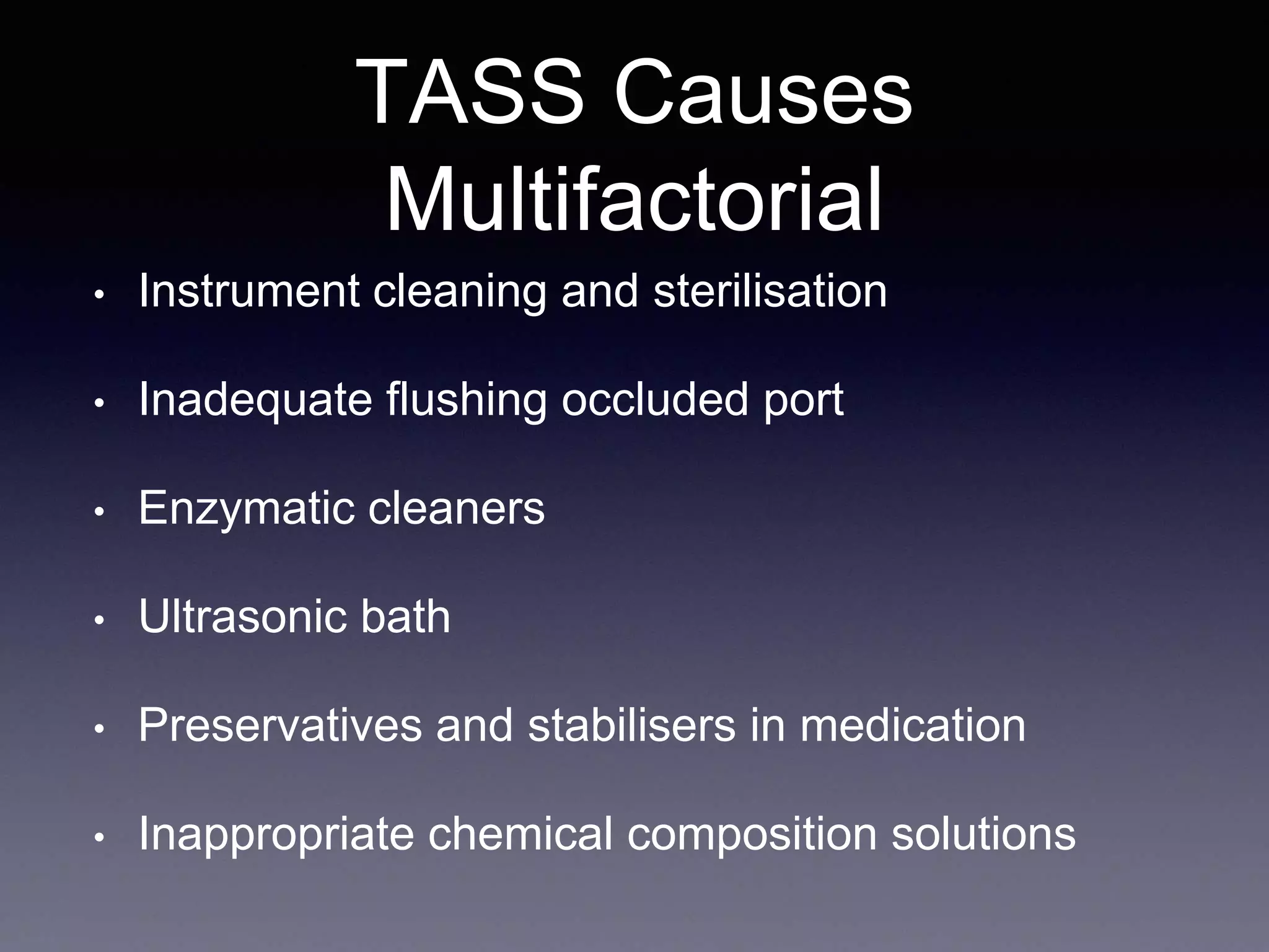 Causes of Toxic Anterior Segment Syndrome | PPTX | Eye and Vision ...