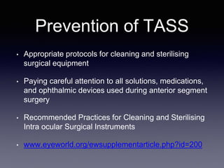 Causes of Toxic Anterior Segment Syndrome | PPTX | Eye and Vision ...