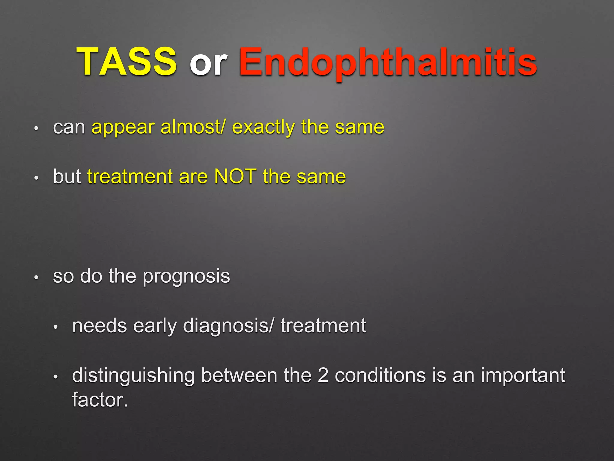 TASS vs Endophthalmitis | PPTX