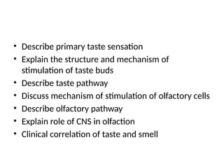 physiology lecture on the taste and smell | PPSX