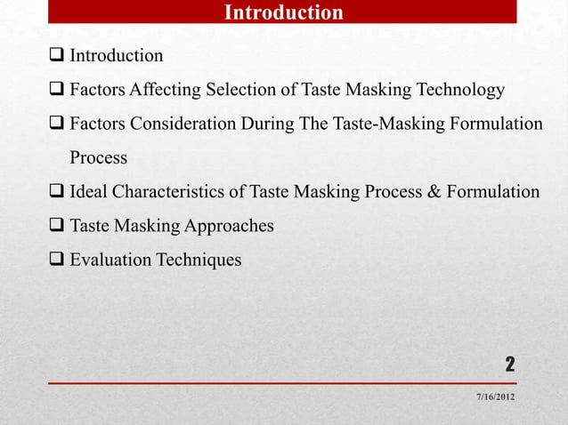 Taste masking methods in pharmaceutical formulations | PPTX