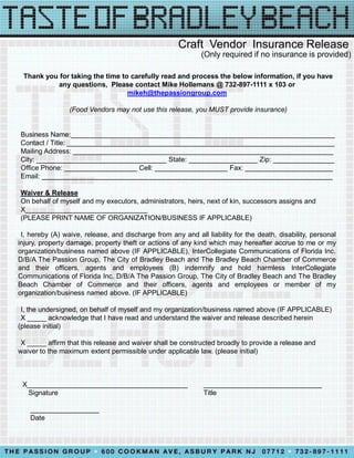 Taste of bradley beach food and craft vendor applications | PDF