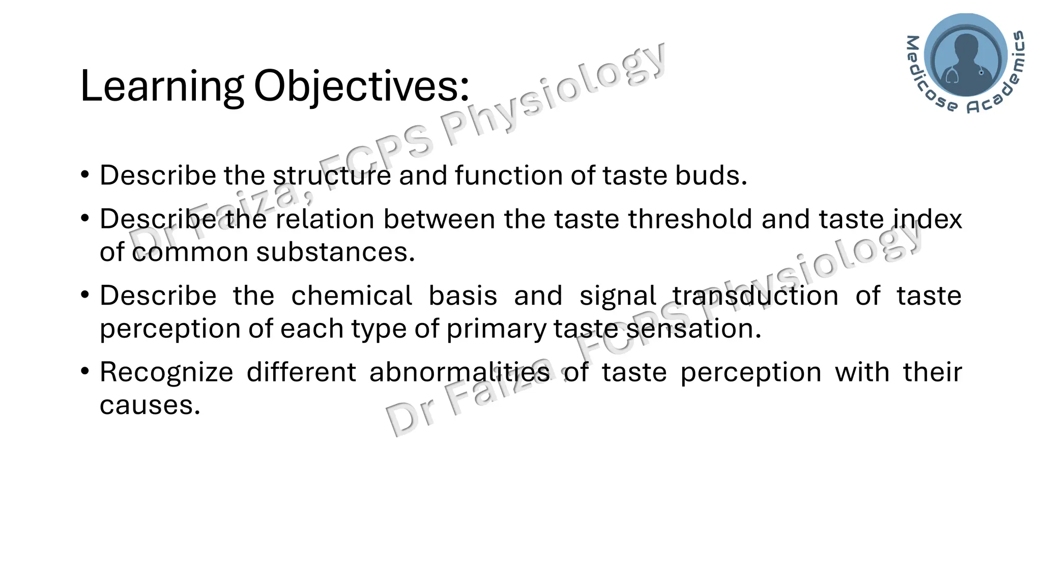 Physiology of Special Chemical Sensation of Taste | PDF