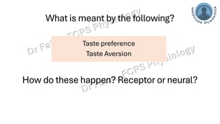 Physiology of Special Chemical Sensation of Taste | PDF