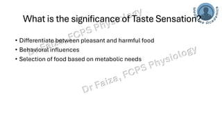 Physiology of Special Chemical Sensation of Taste | PDF