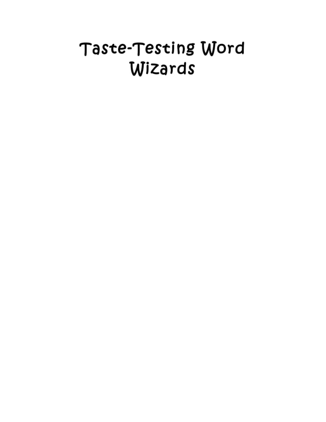 Taste Testing Vocabulary | DOC