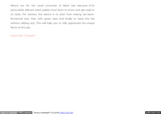 THE BENEFITS OF WHITE TEA AND HOW TO TAKE IT PROPERLY | PPT