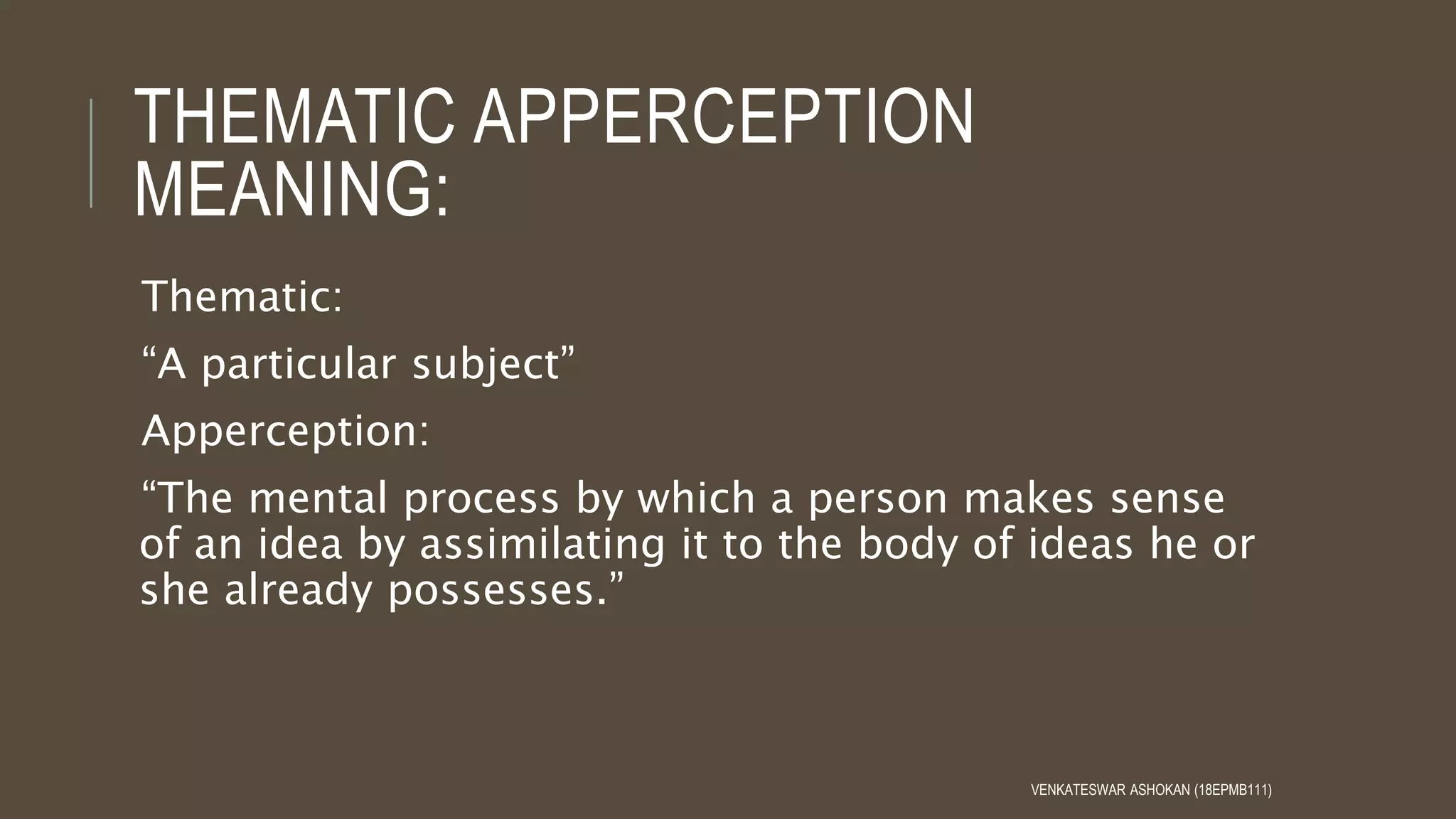 Thimatic apperception test | PPTX