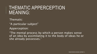 Thimatic apperception test | PPTX