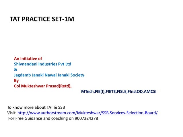 TAT PRACTICE SET-1M | PPT