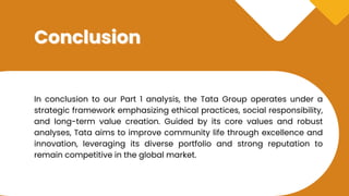 Analysis of Corporate strategies of TATA Company presentation | PDF