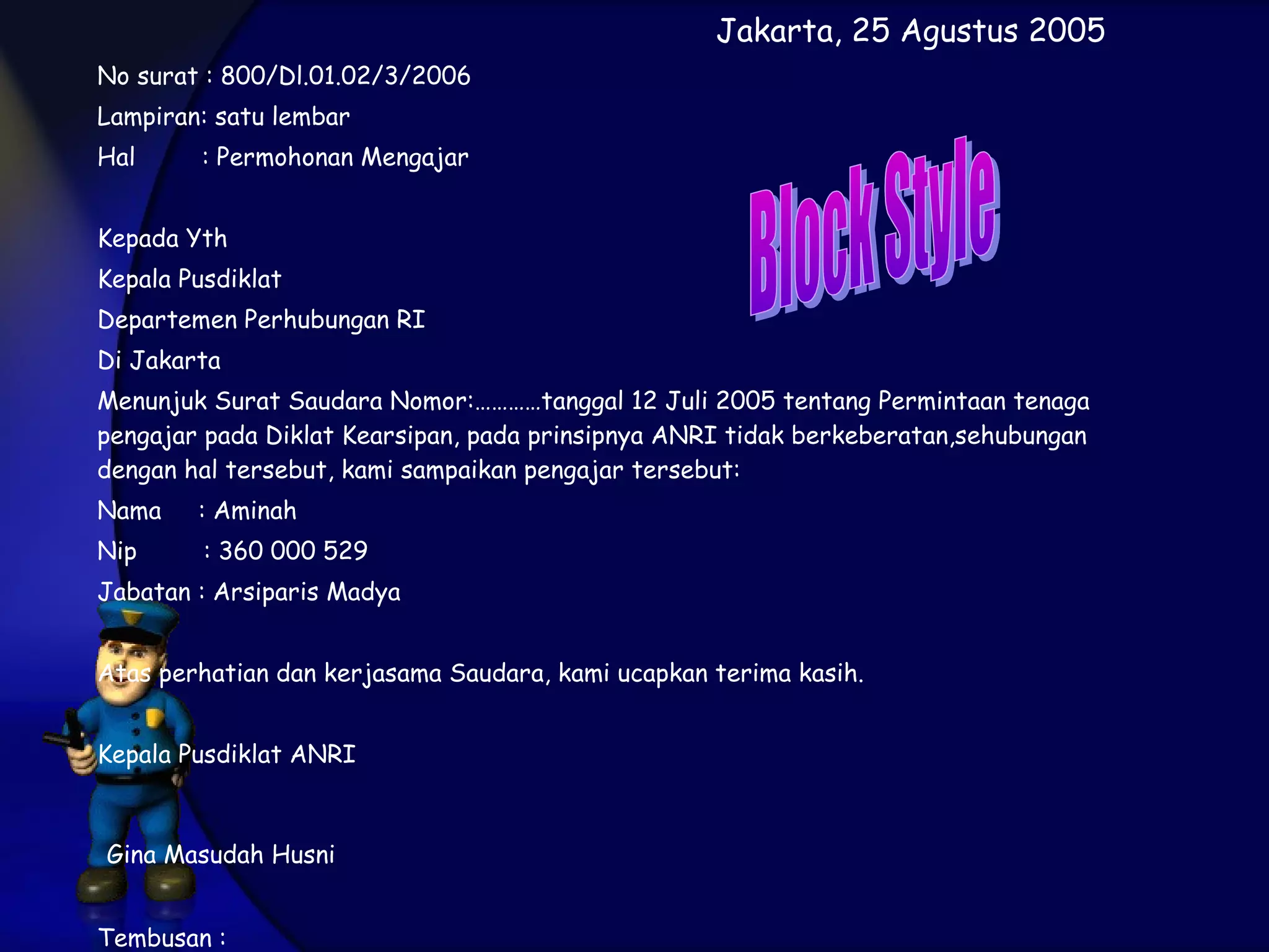 Tata naskah-dinas-diklat-camat-pusenif | PPT