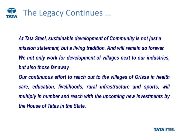 TATA Corporate Social Responsibility - A Century of Trust | PPT ...