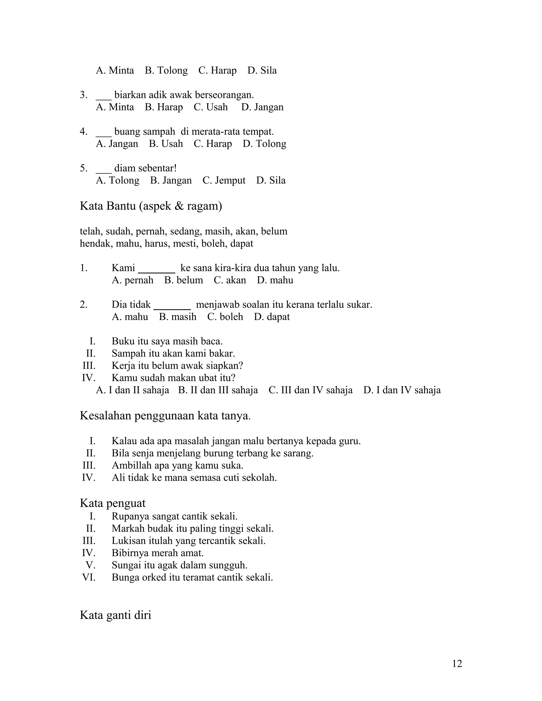 Tatabahasa nota & latihan | DOC
