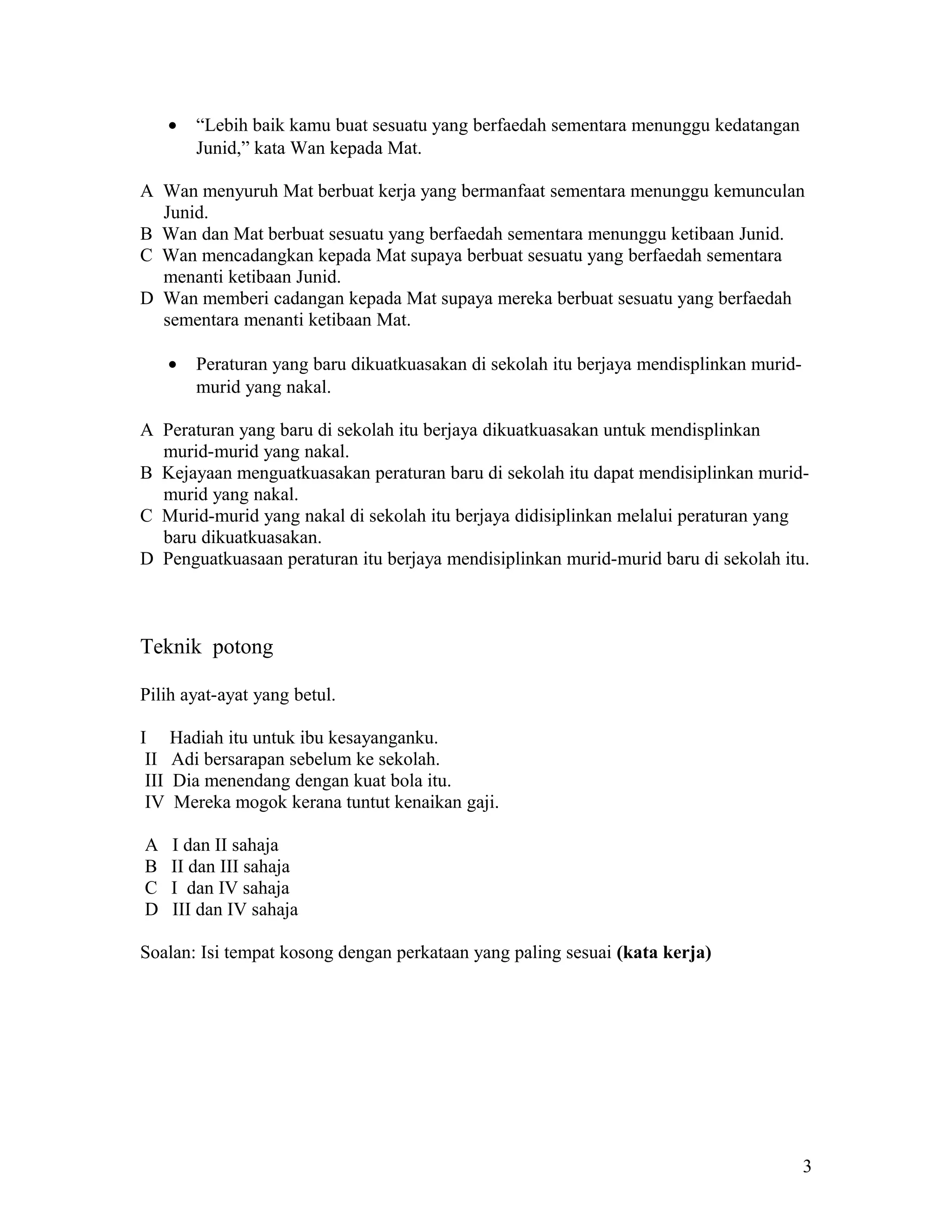 Tatabahasa nota & latihan | DOC