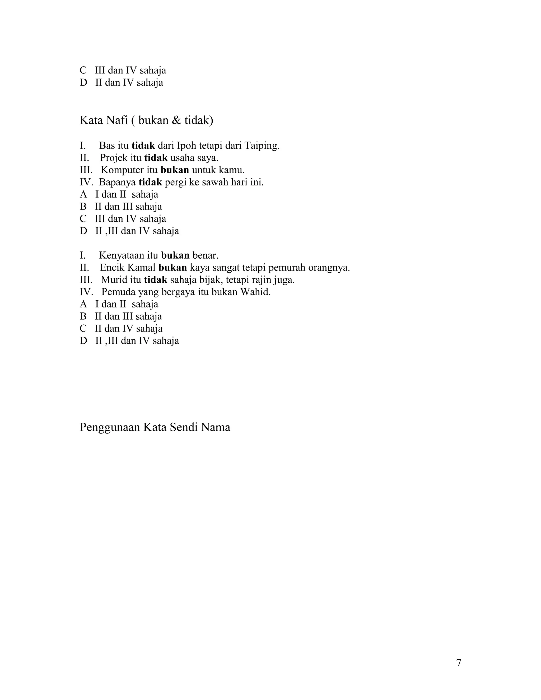 Tatabahasa nota & latihan | DOC