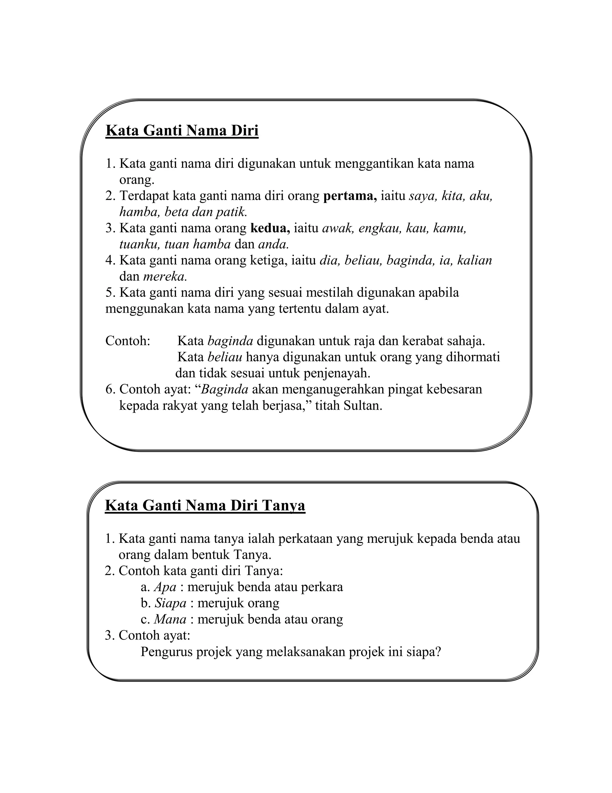 Tatabahasa Tingkatan 1 | PDF