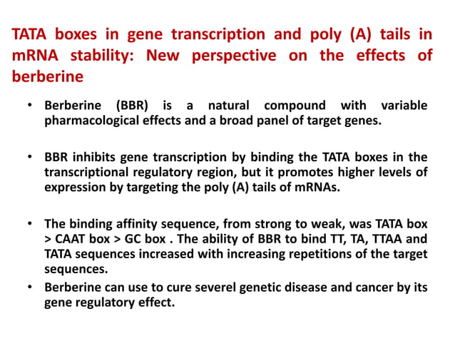 Role of Tata box in signal transduction | PPTX | Chemistry | Science