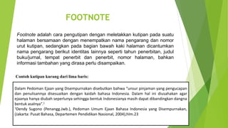 TATA CARA PENULISAN KUTIPAN PADA KARYA TULIS ILMIAH | PPTX