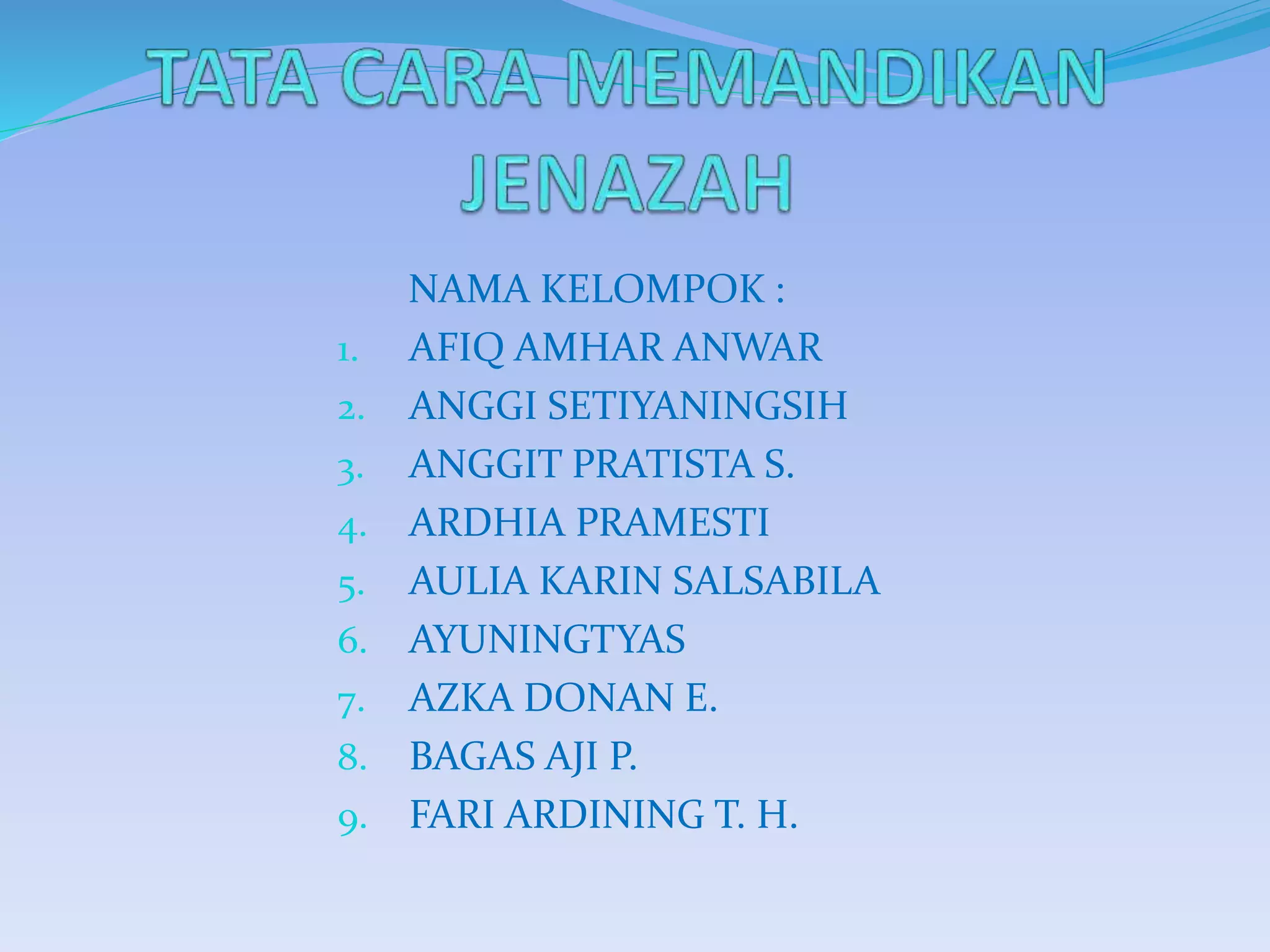 Tata Cara Memandikan Jenazah | PPTX