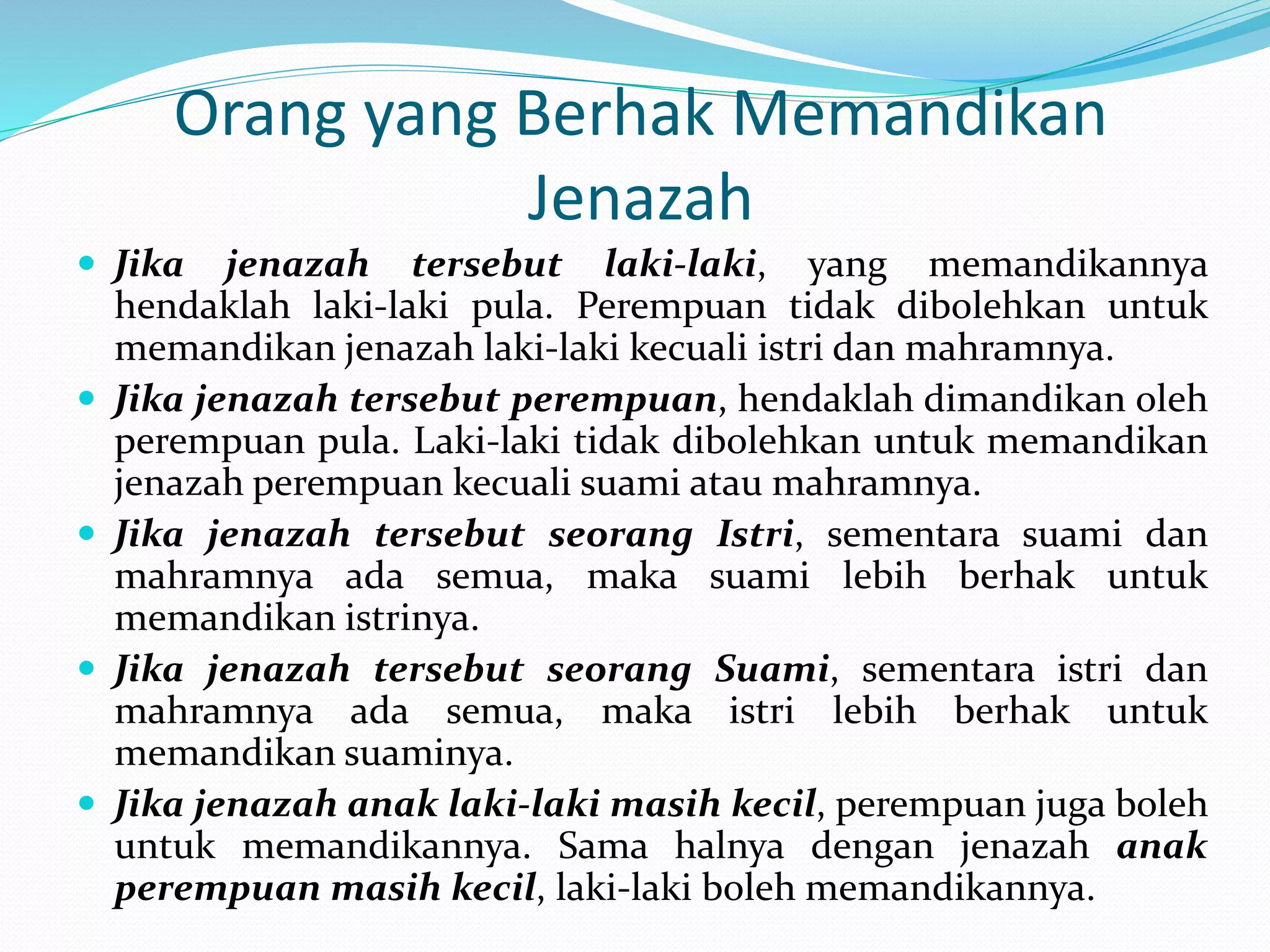 Tata Cara Memandikan Jenazah | PPTX