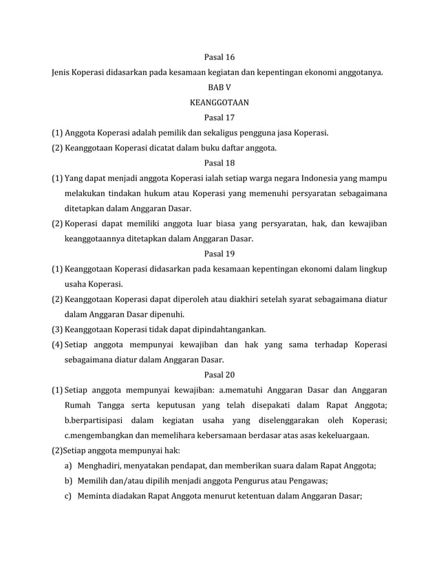 Tata cara mendirikan koperasi | DOCX