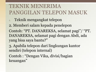 Tata cara menerima panggilan telepon | PPTX