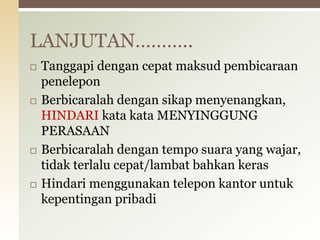 Tata cara menerima panggilan telepon | PPTX