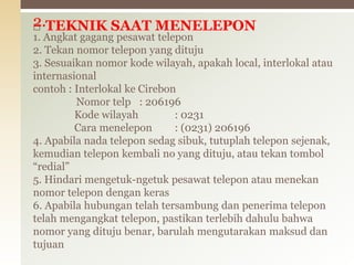 Tata cara menerima panggilan telepon | PPTX