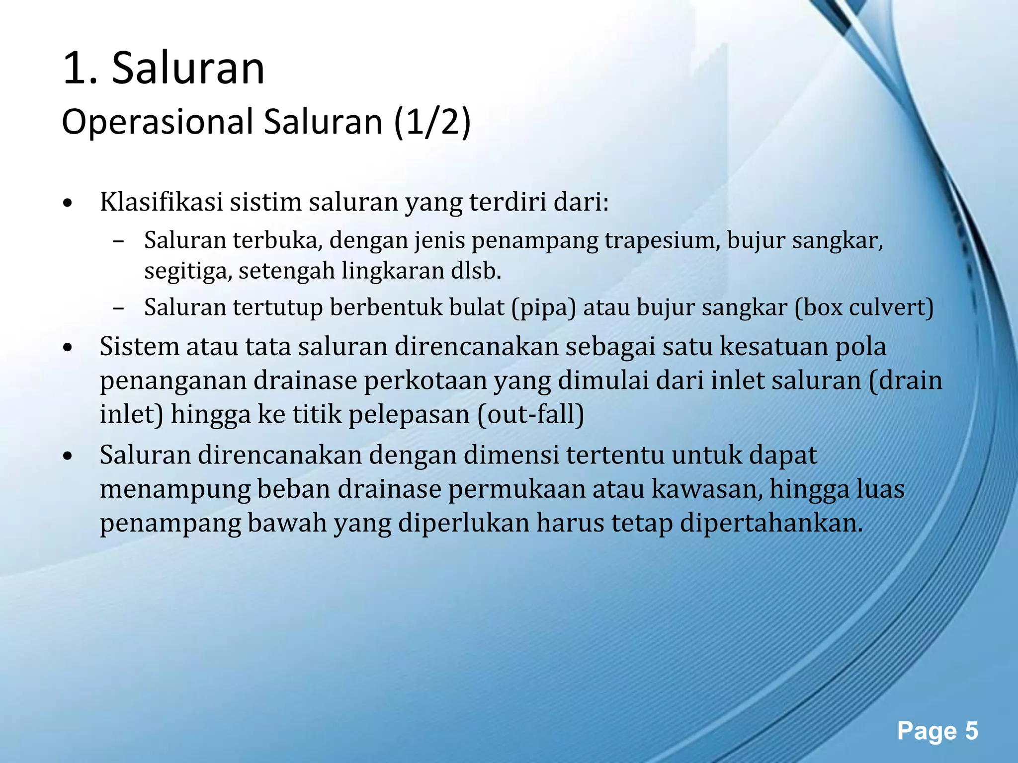 Tata Cara Operasional dan Pemeliharaan Drainase Perkotaan - bagian 2 | PDF