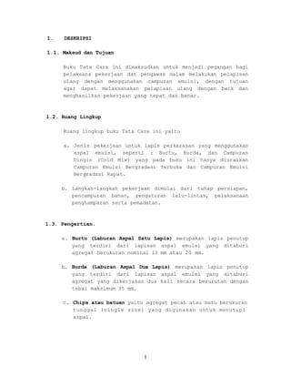 Tatacara pelapisan ulang_dengan_campuran_aspal_emulsi | PDF