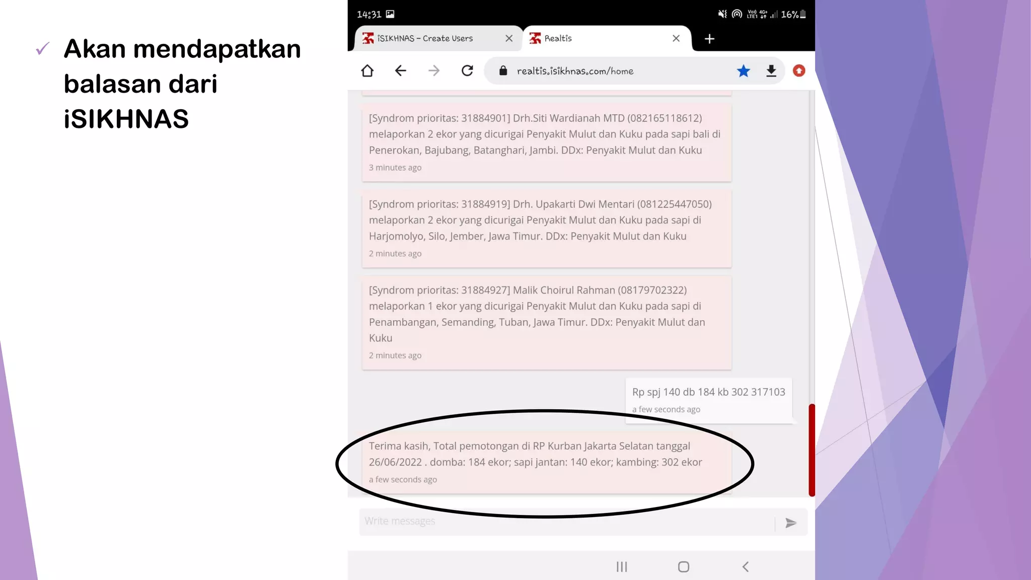 Tata Cara Pelaporan Data Pemotongan Hewan Kurban melalui iSIKHNAS Tahun ...