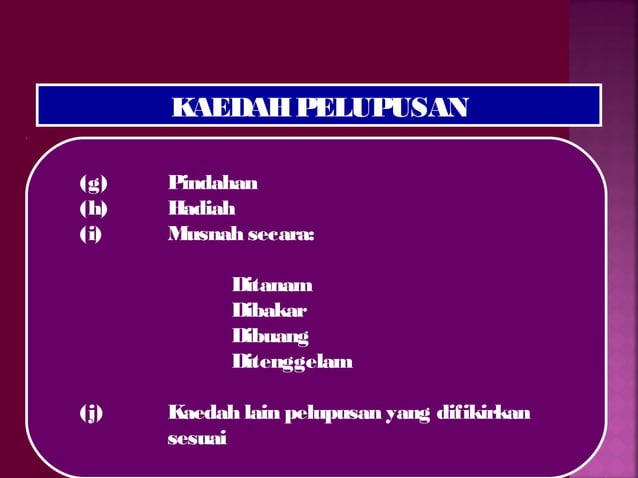 Tatacara pelupusan aset | PPT
