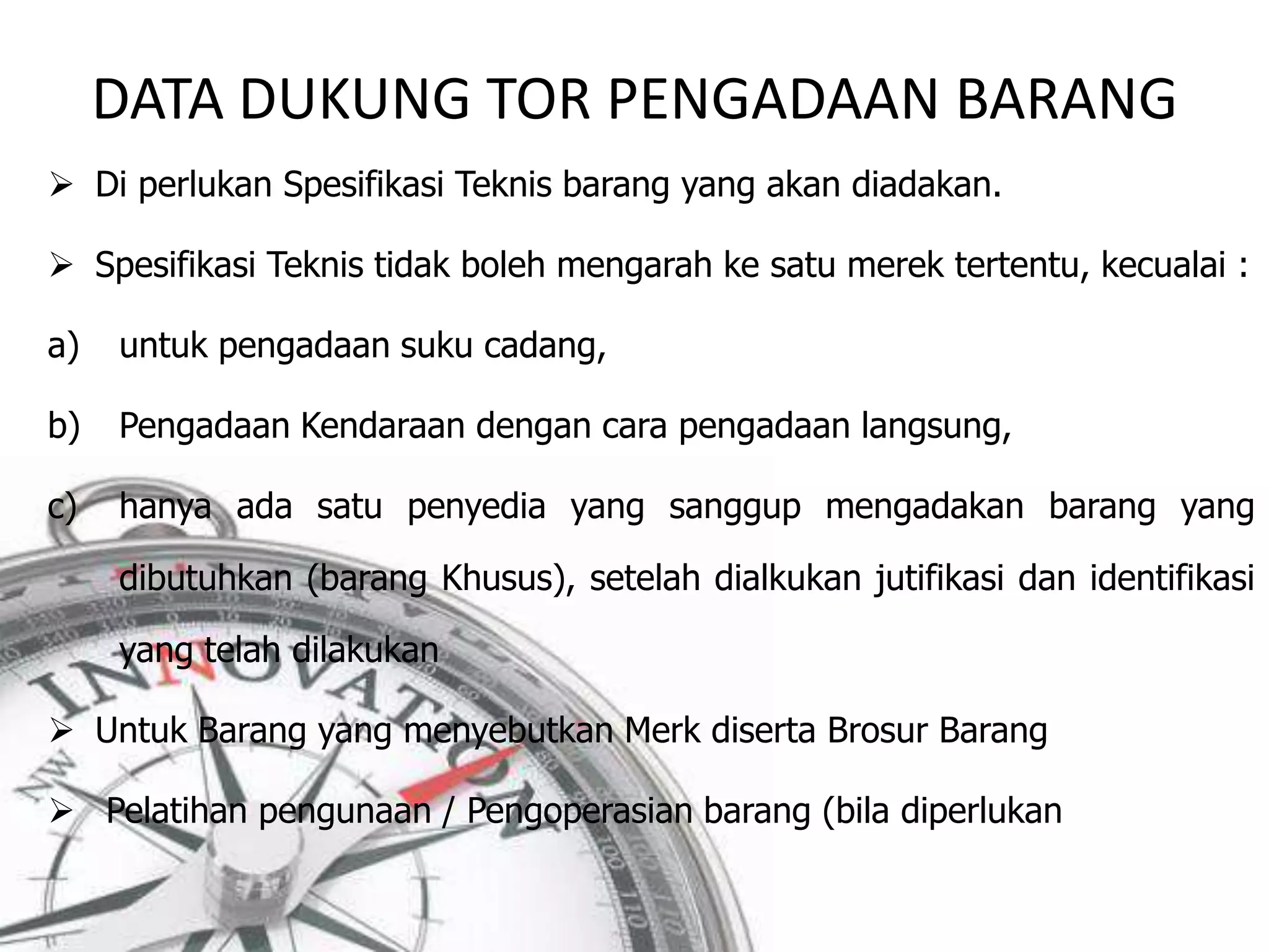 TATA CARA PENYUSUNAN TOR | PPTX