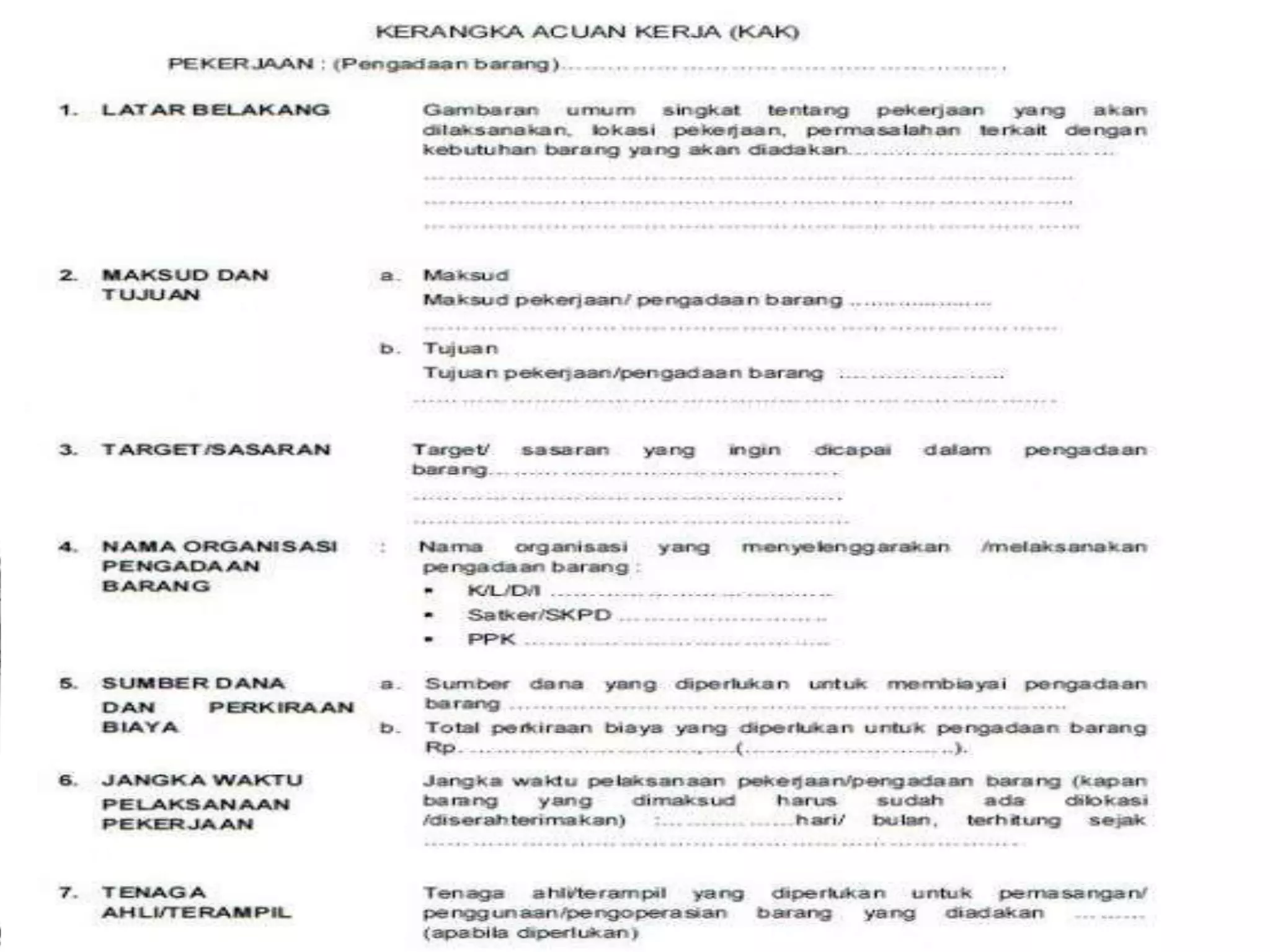 TATA CARA PENYUSUNAN TOR | PPTX