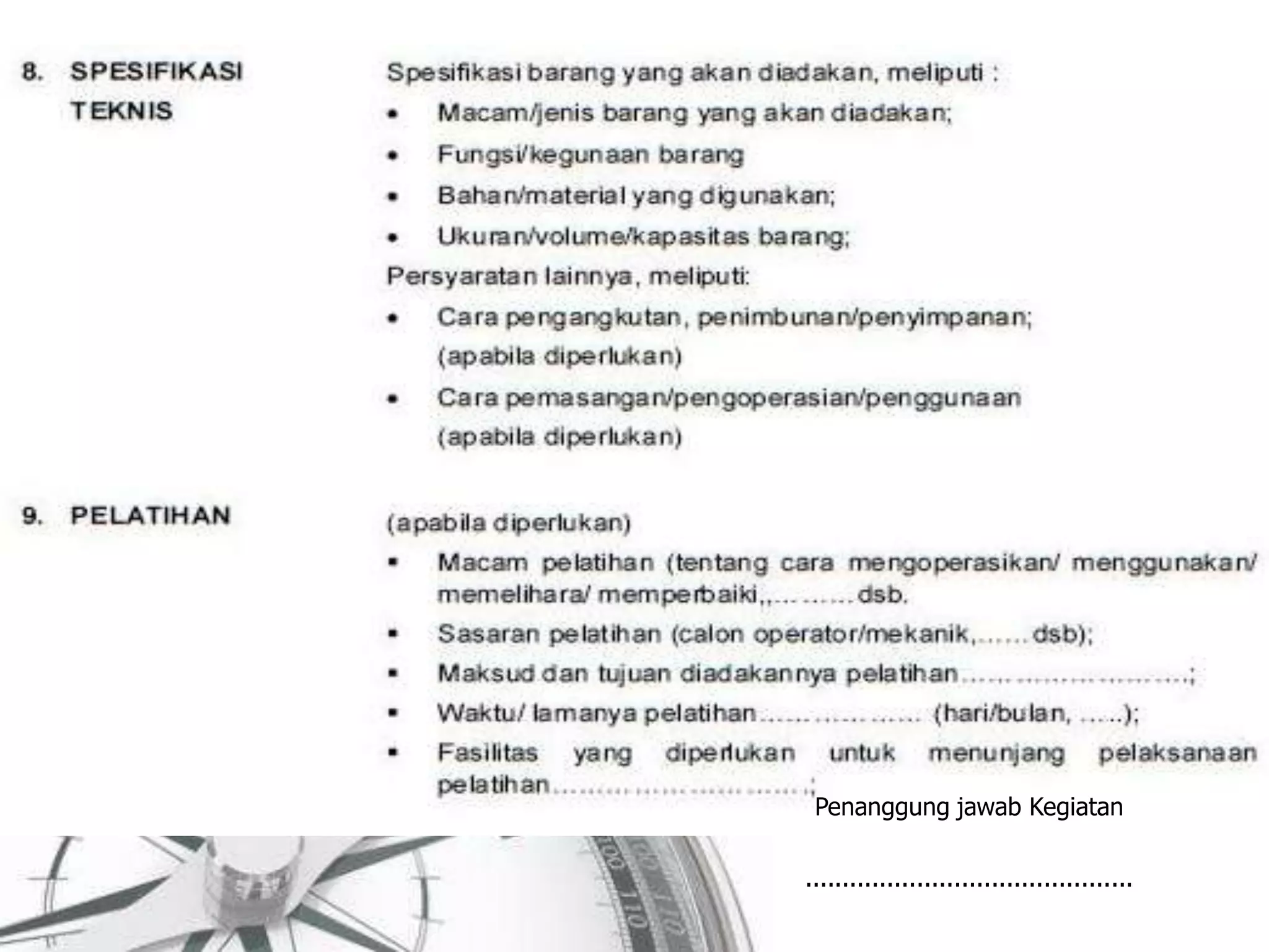 TATA CARA PENYUSUNAN TOR | PPTX